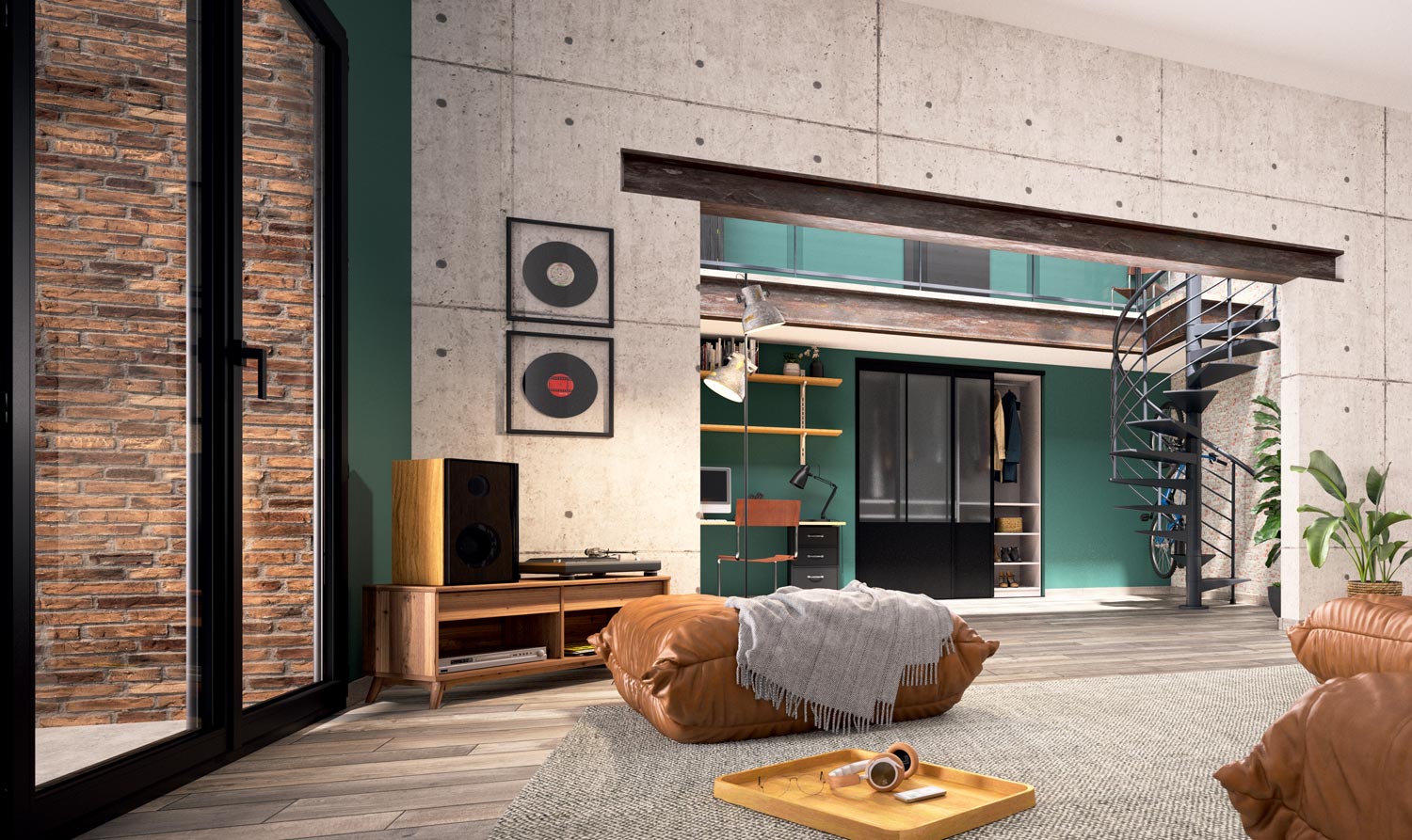 Salon Loft industriel - Nos projets salon - Gedimat.fr