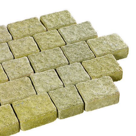 Pavé béton ARCADE vieilli vieux jaune - multi formats Ep.6cm - Gedimat.fr