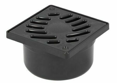 Siphon PVC avec grille PVC D40/50 anthracite - 10x10cm - Gedimat.fr