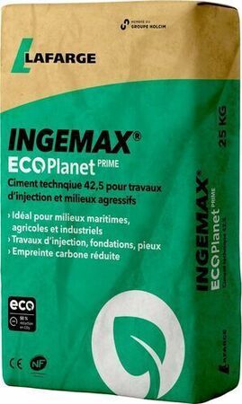 Ciment INGEMAX CEM III/B 42,5 N LH/SR CE PM NF - sac de 25kg - Gedimat.fr